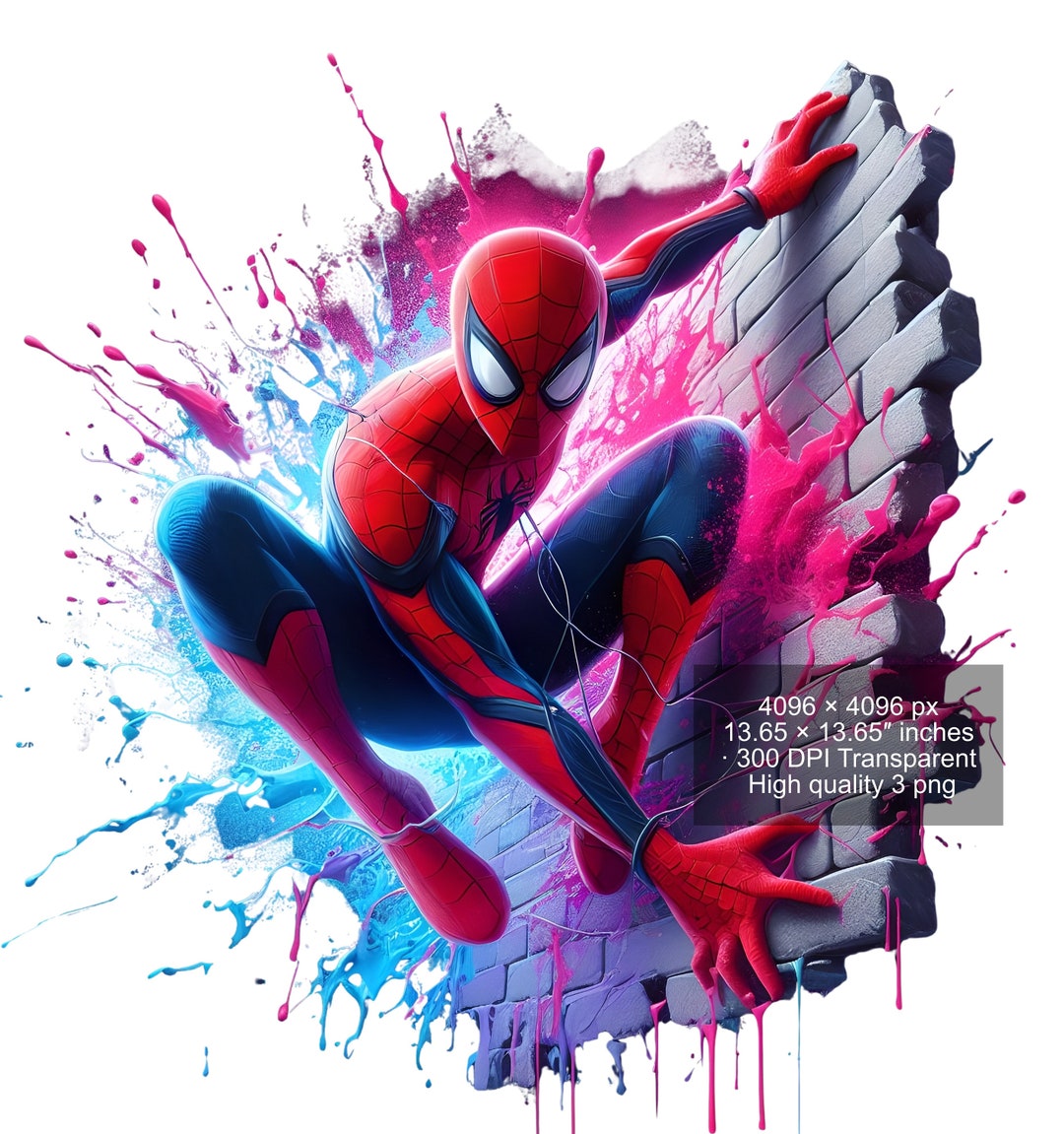 Spiderman Watercolor Splash PNG: High-resolution Clipart (digital ...
