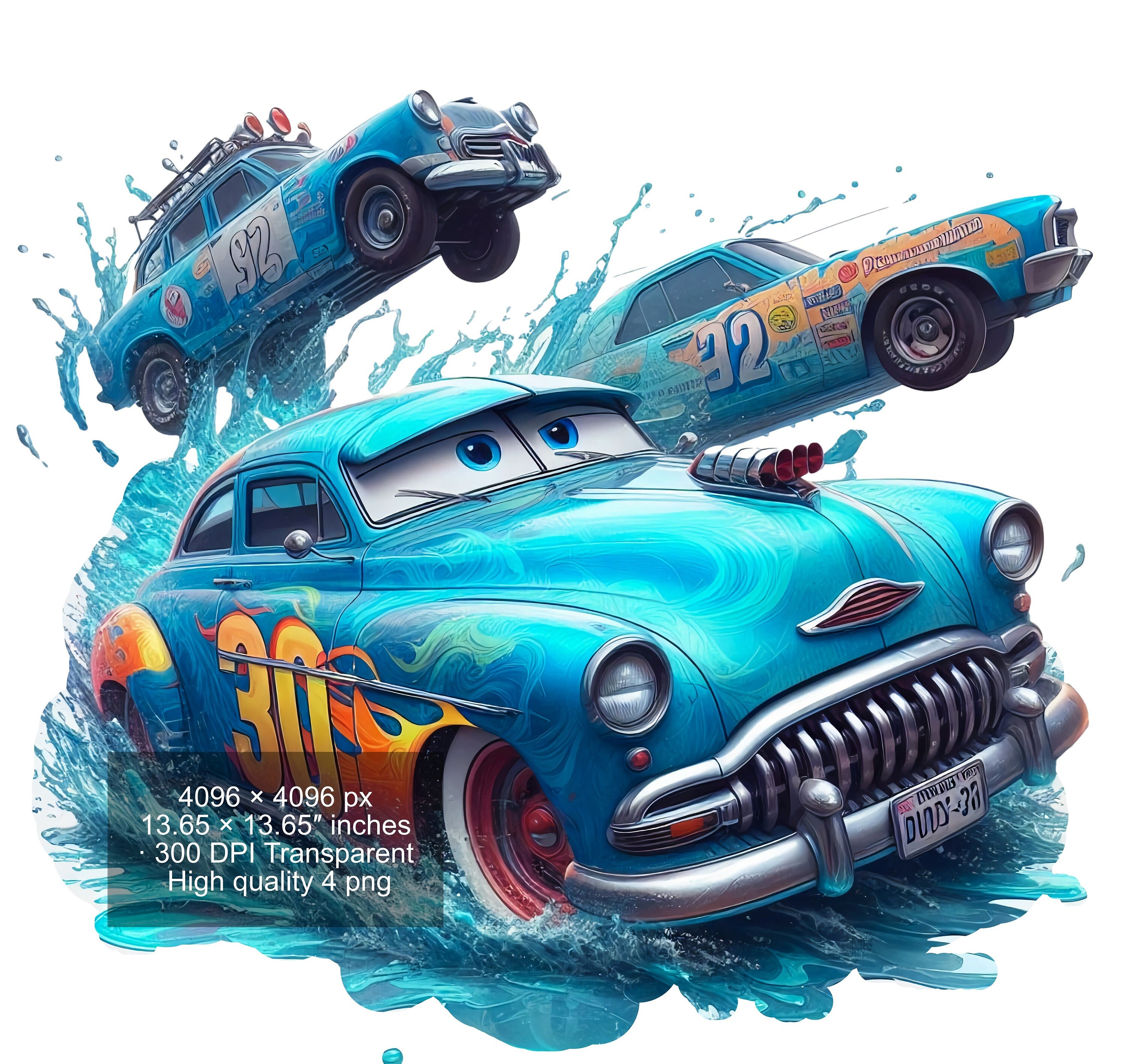 4 PNG Lightning Mcqueen Cars Splash and Watercolor Digital Design PNG ...