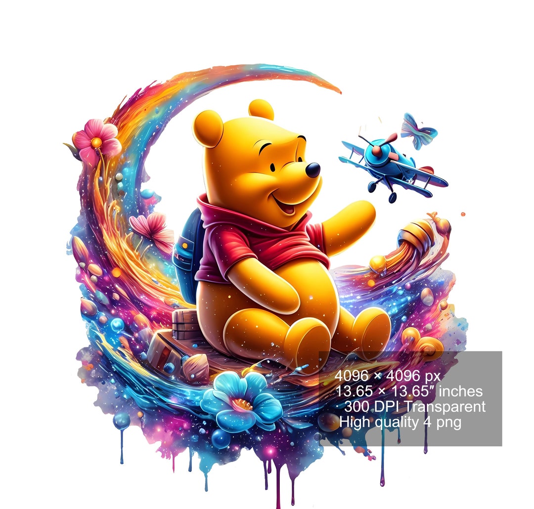 4 PNG Honey Bear Watercolor Digital Design PNG File for Sublimation ...