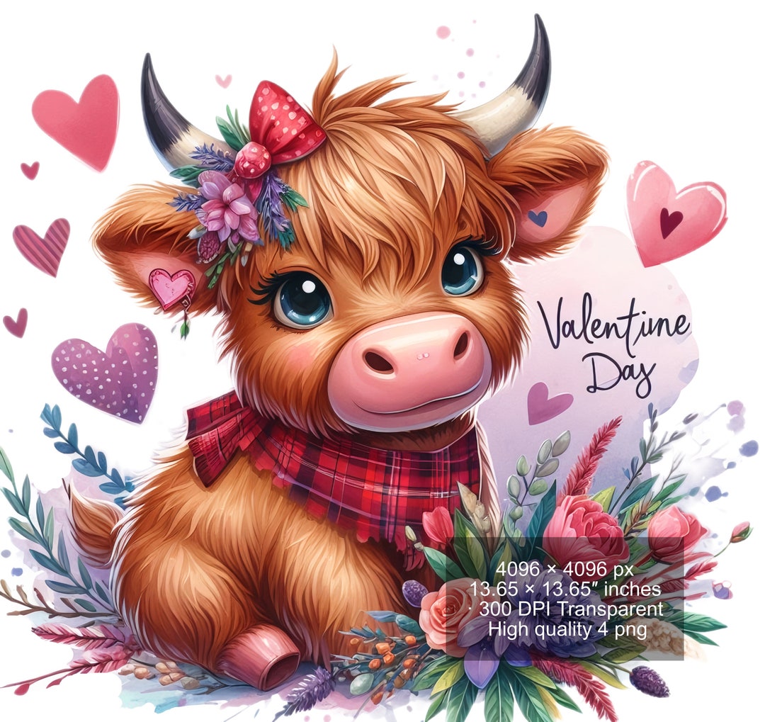 4 PNG Cute Cow Splash and Watercolor Digital Design PNG File for ...