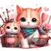 4 PNG Cute Cat Splash and Watercolor Digital Design PNG File for ...