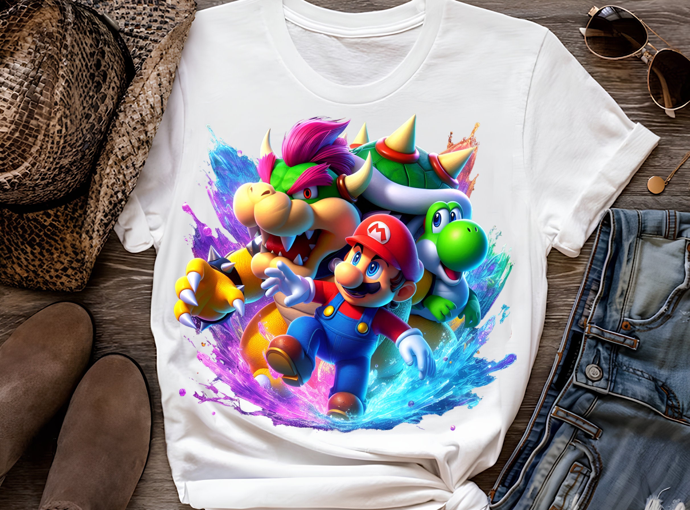 Super Mario Watercolor Splash PNG: Clipart Digital Download - Etsy