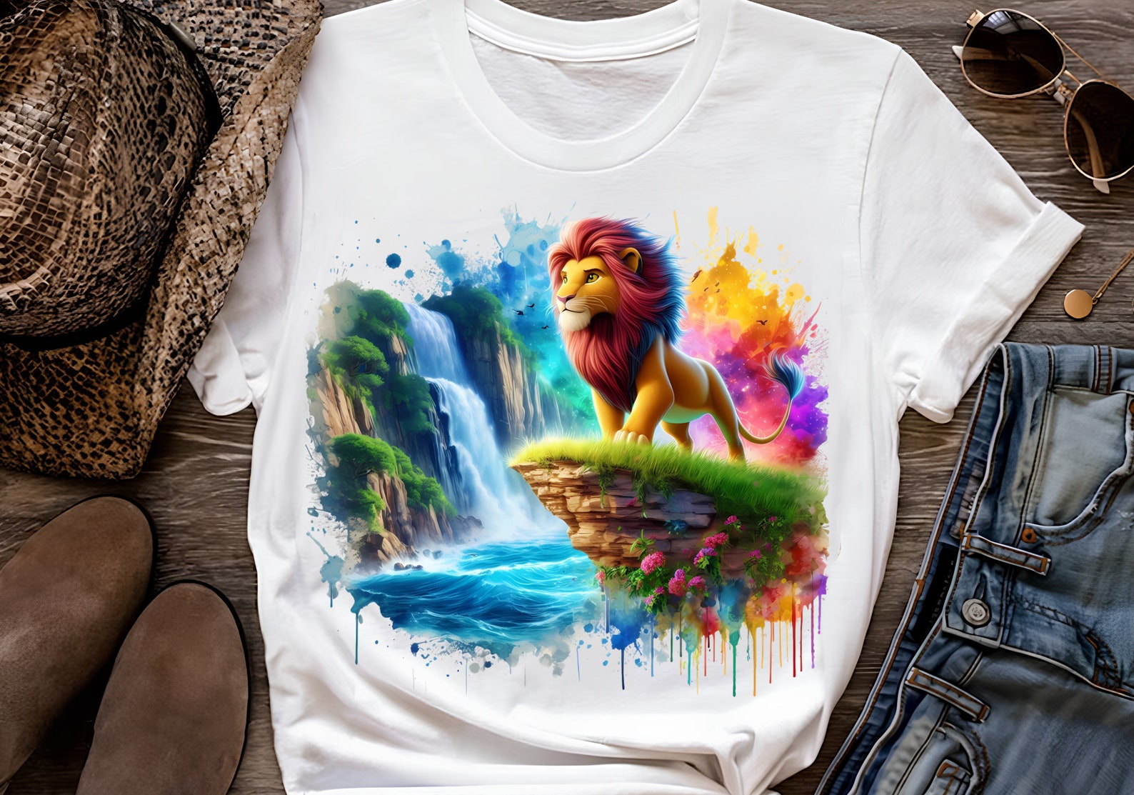 4 PNG Lion King Splash and Watercolor Digital Design PNG File for ...