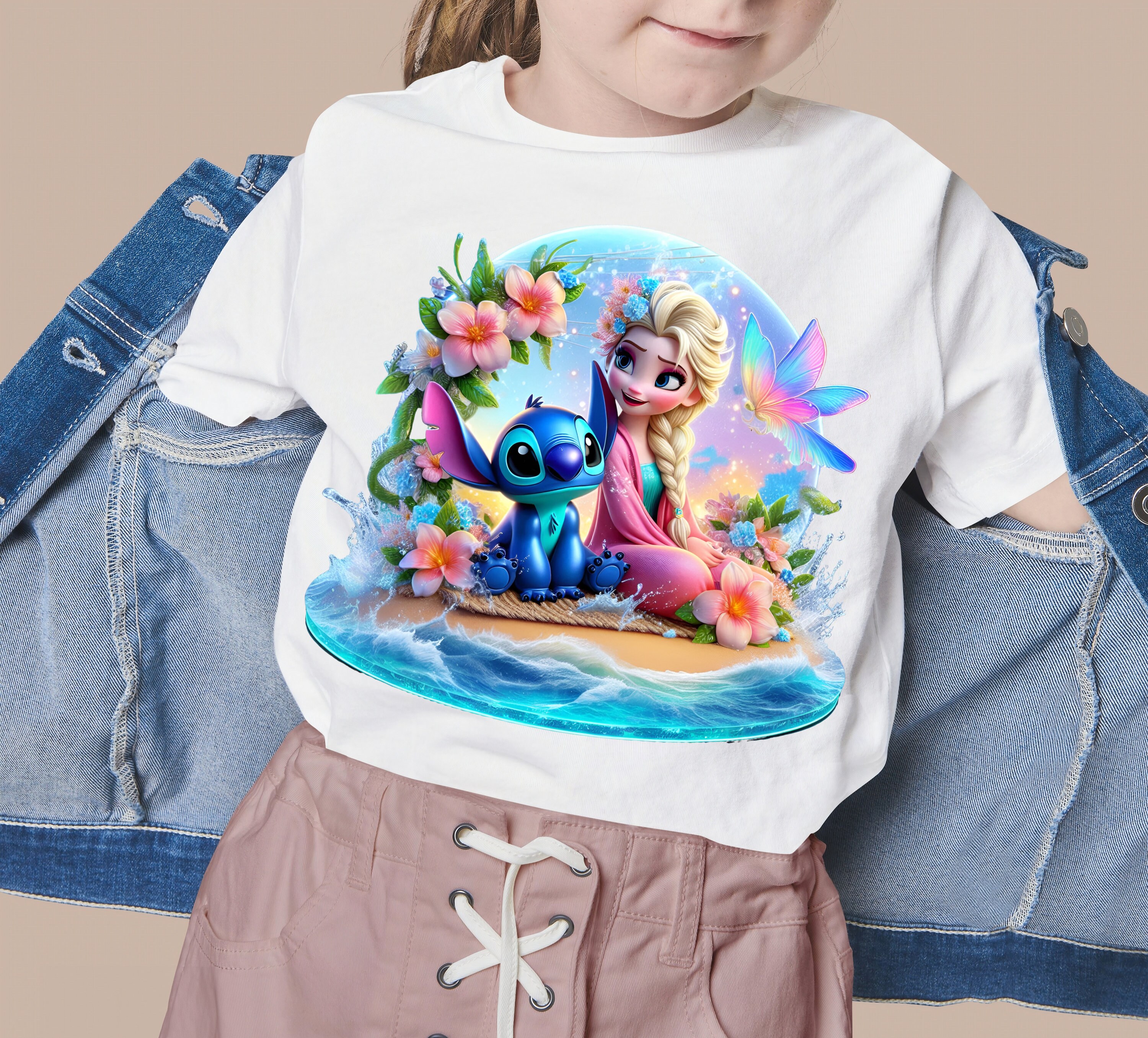 Elsa and Stitch Watercolor Splash PNG: Digital Art (digital Download ...