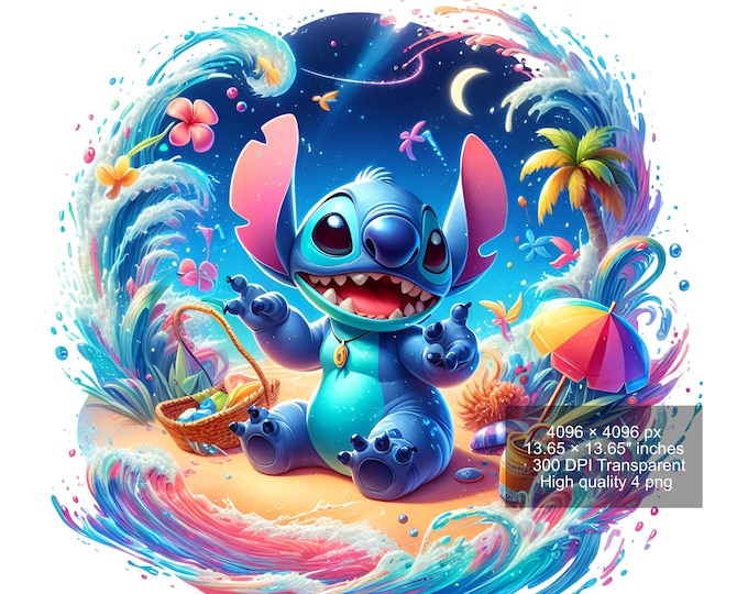 Stitch Summer Pool PNG: Lilo & Stitch Tumbler Wrap (digital Download ...