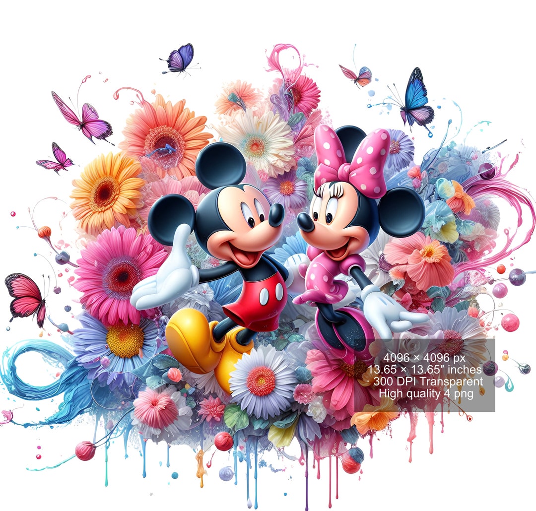 4 PNG Mickey Mouse Splash and Watercolor Digital Design PNG File ...
