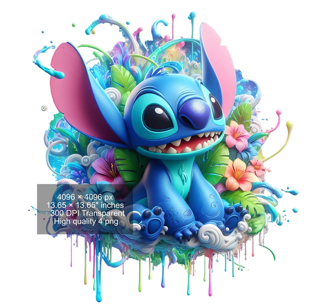 4 PNG Stitch Splash and Watercolor Digital Design PNG File for ...