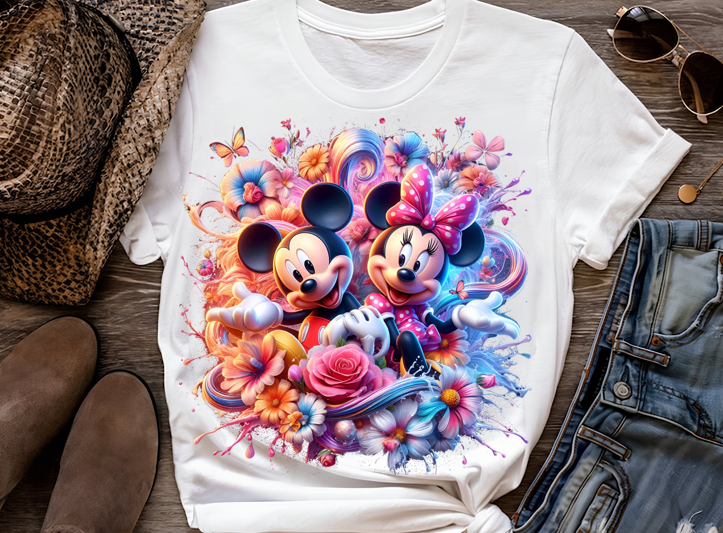 Mickey and Minnie Watercolor Splash 4 PNG: High Resolution Digital ...