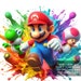 Super Mario Watercolor Splash PNG: Clipart for Sublimation (digital ...