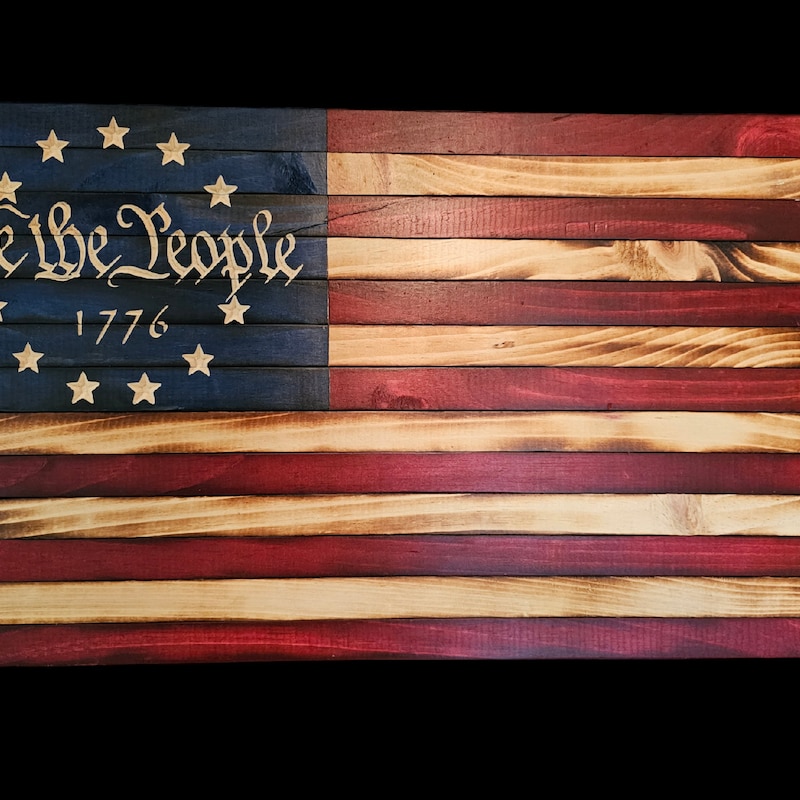 Wooden Draped American Flag - Etsy
