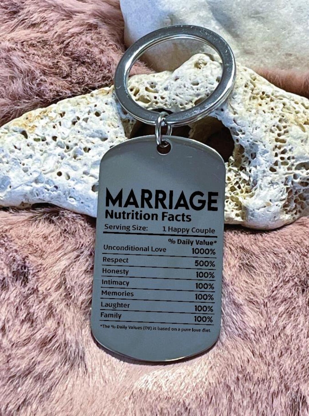 Marriage Nutrition Facts Keychain – Personalized Stainless Steel ...