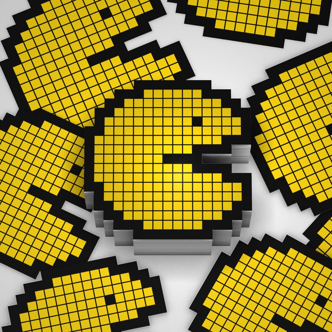 Pac-man Sticker Sheet With 12 Stickers Gamer Classic Custom Sticker ...