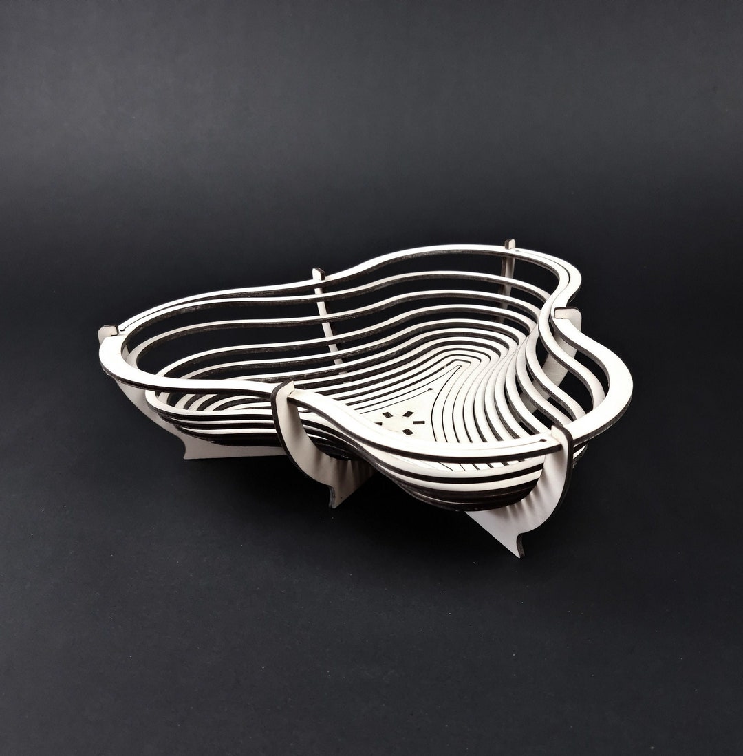 Laser Cut Bowl, Basket Laser Svg, Spiral Basket, Clover Shape, Laser ...