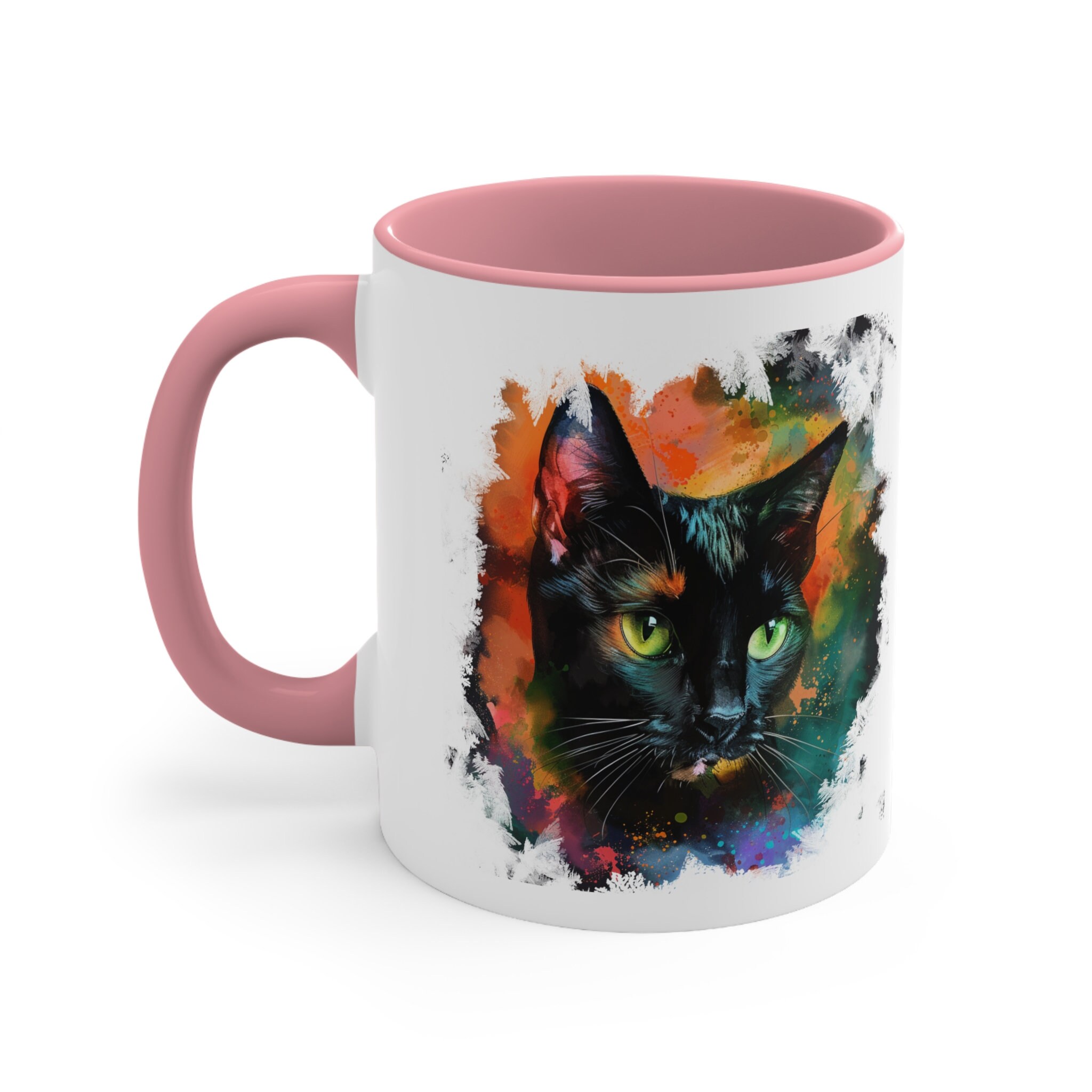 Black Cat Mugs, Colorful Mugs, Watercolor Mugs, Pet Mugs, Photo Mugs ...
