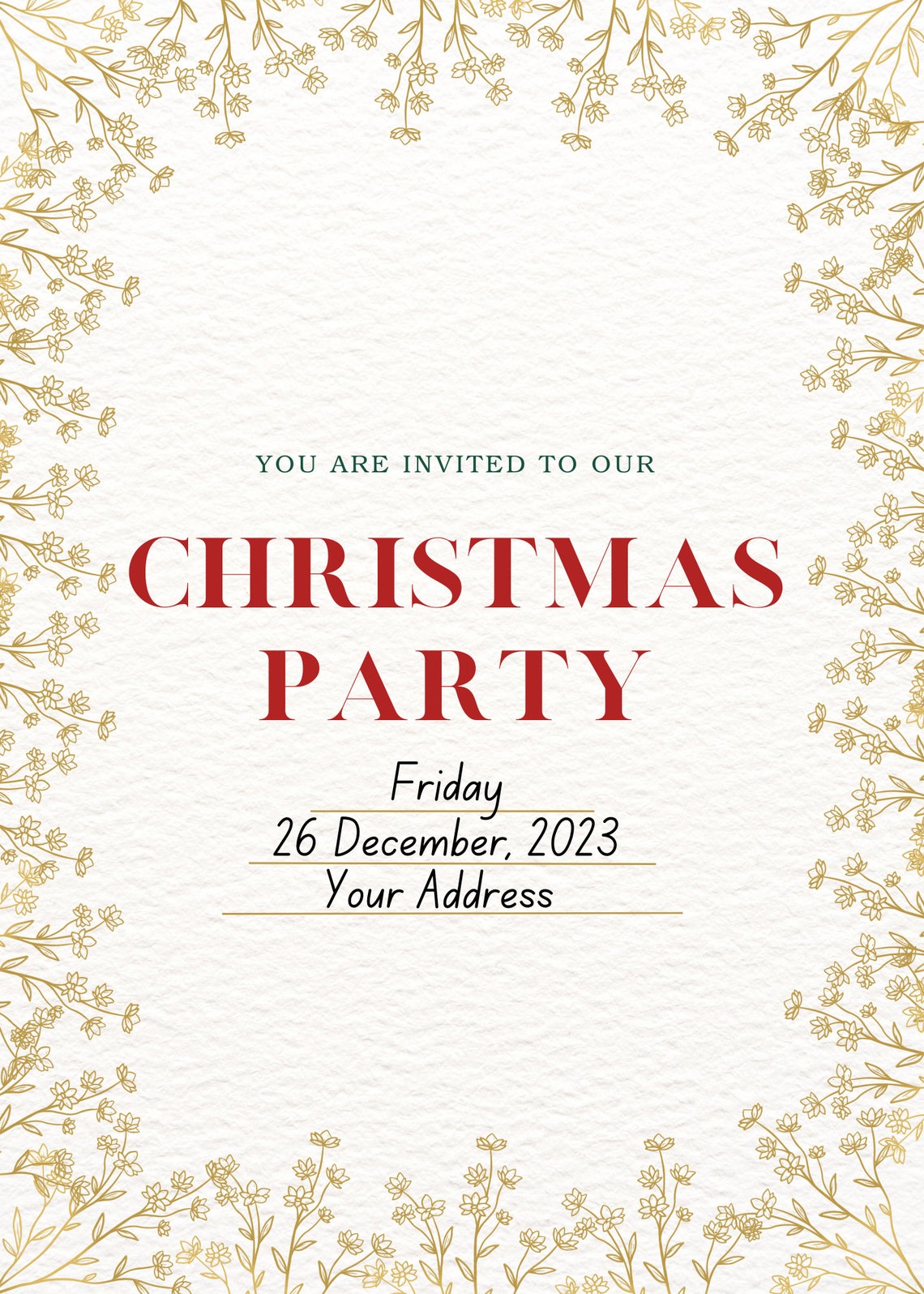 Printable Christmas Party Invitation - Etsy