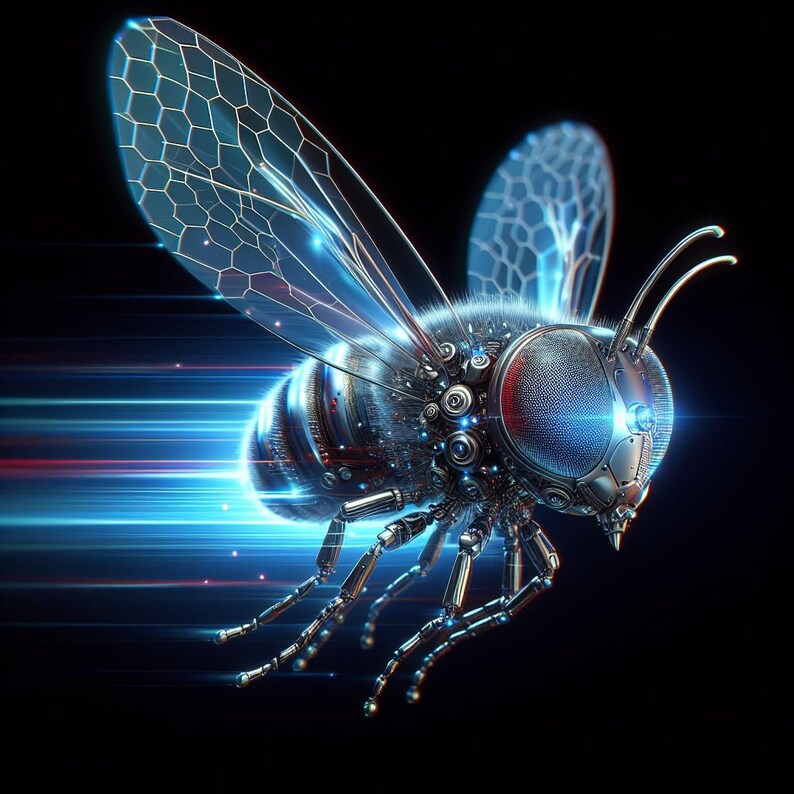 WALLPAPER flying Nano Electronic Hornet 4pieces for Desktop & Handy, Screen Saver, Digital Art ...