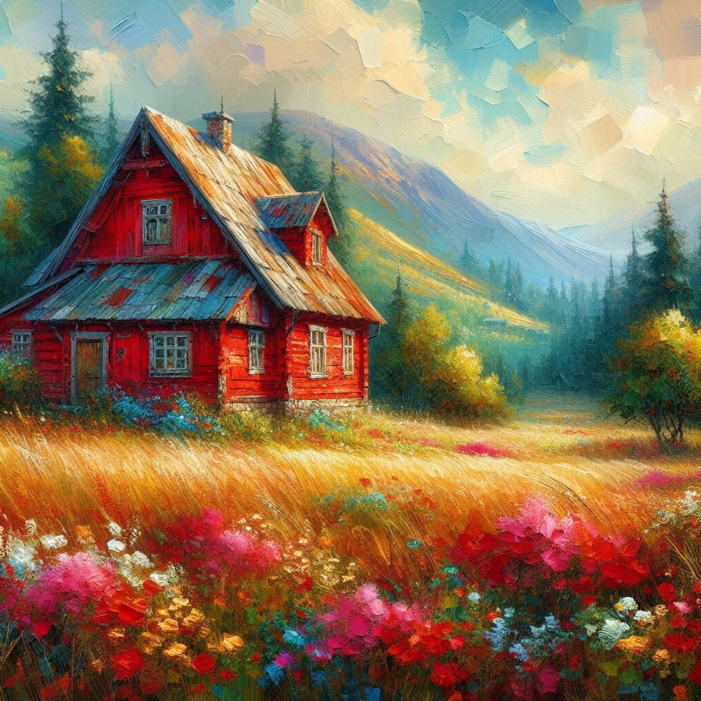 Wall Paper „rustic Cottage“ 4pieces for Desktop & Handy, Screen Saver ...