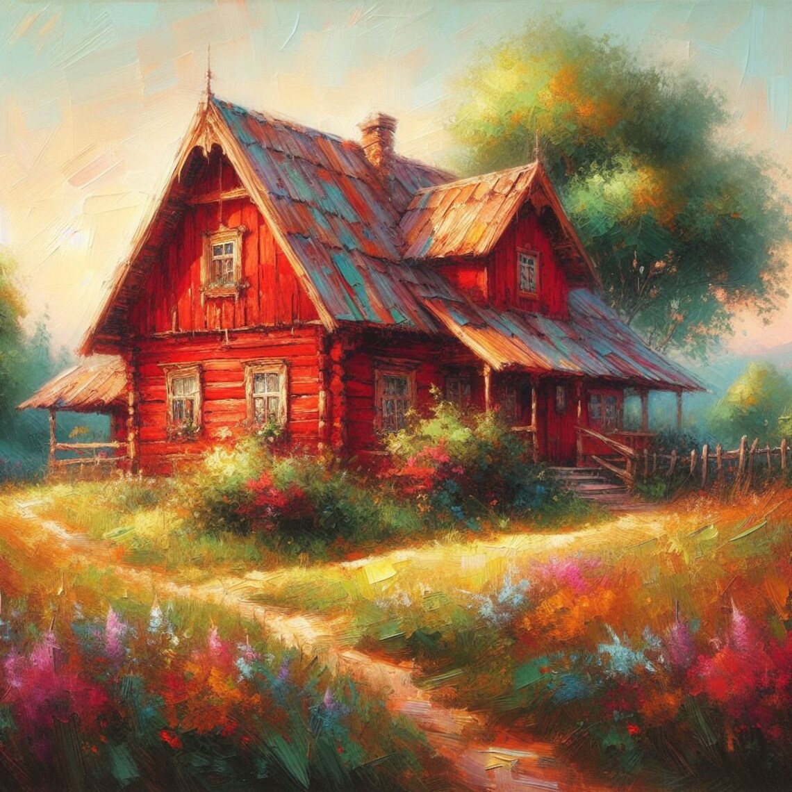 Wall Paper „rustic Cottage“ 4pieces for Desktop & Handy, Screen Saver ...