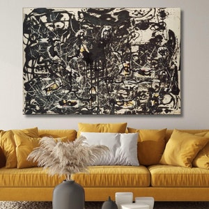 Yellow Islands by Jackson Pollock Art, Extra Large Canvas Abstract Wall ...