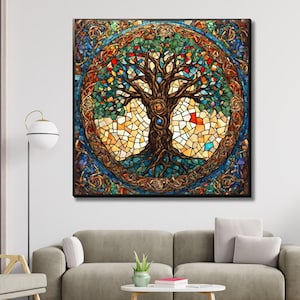 Tree of Life Wall Art Canvas Celtic Wall Art, Norse Mythology Art ...