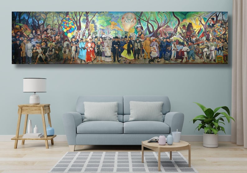 Diego Rivera Panorama Print A Sunday Afternoon Dream in Alameda Central ...