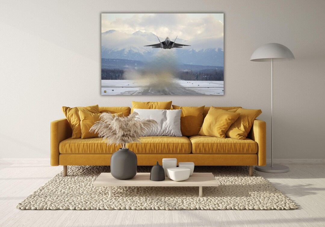 F-22 Raptor Canvas Wall Art, Fighter Jets Ready to Hang Canvas Wall Art ...