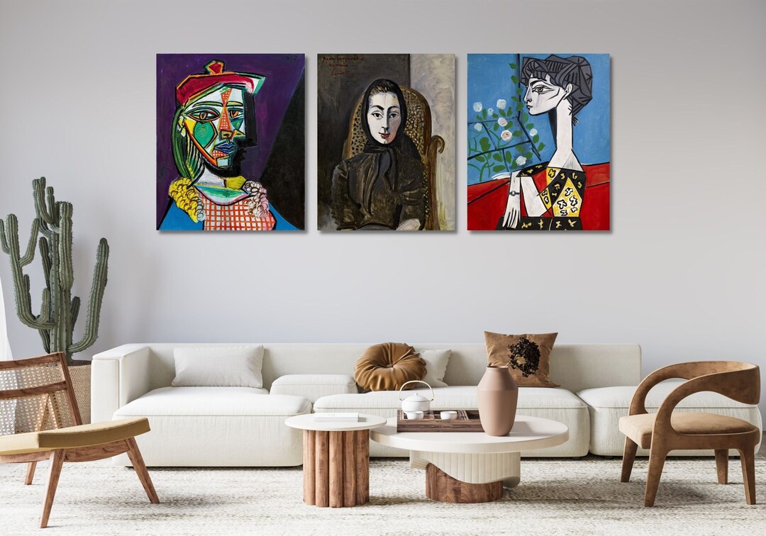 Set of 3 Pablo Picasso Canvas Wall Art,picasso Art Print,picasso ...