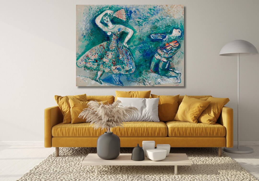 Violinist and Dancing Woman by Marc Chagall Canvas Wall Art ,marc ...
