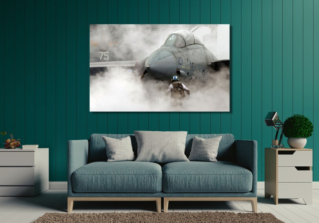 F-14 Tomcat Fighter Wall Art,jet Canvas F-14 Military Plane Pattern ...