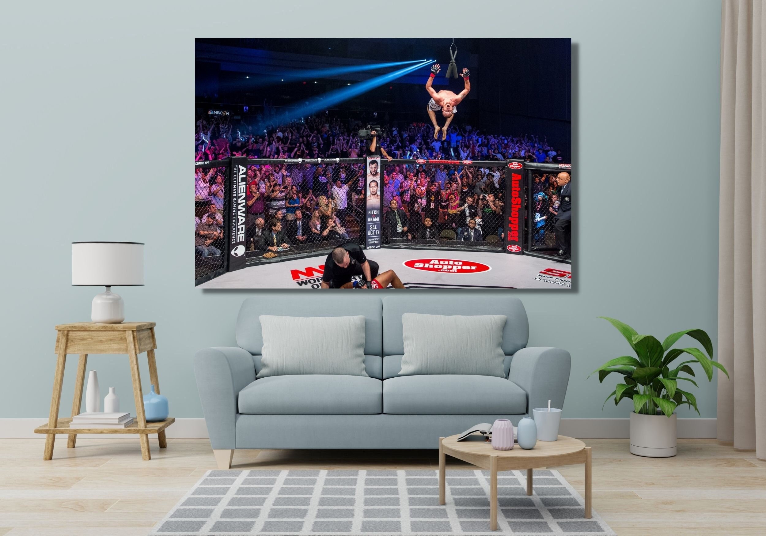 Justin Gaethje Knockout Poster Canvas Wall Art Print BMF Title KO Over ...
