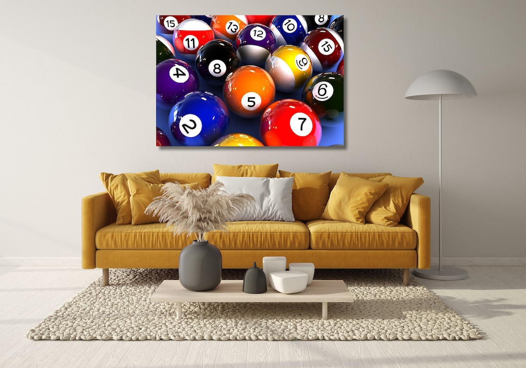 Billiard Balls Canvas Poster Wall Art,billiards Wall Art,billiard Balls ...