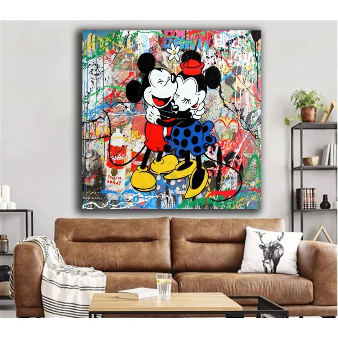 Mickey and Minnie Dance, Wall Art Canvas Design, Mickey Mouse Print ...