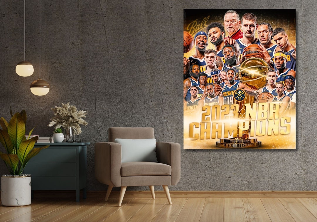 2023 Denver Nuggets Poster Art, Champion Denver Nuggets Canvas , Denver ...