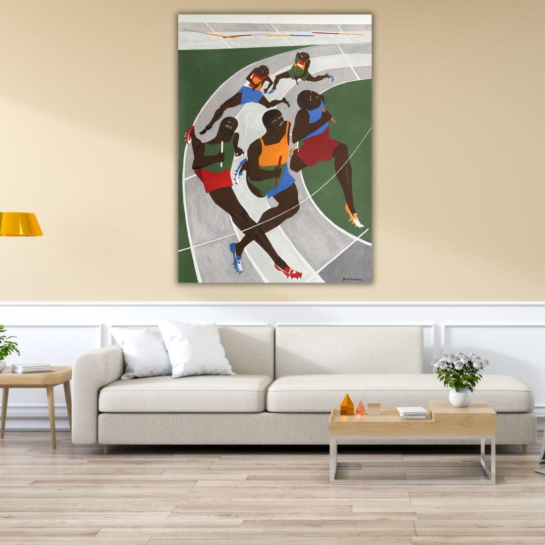 1972 Munich Runners by Jacob Lawrence Ready to Hang Canvas Wall Art ...