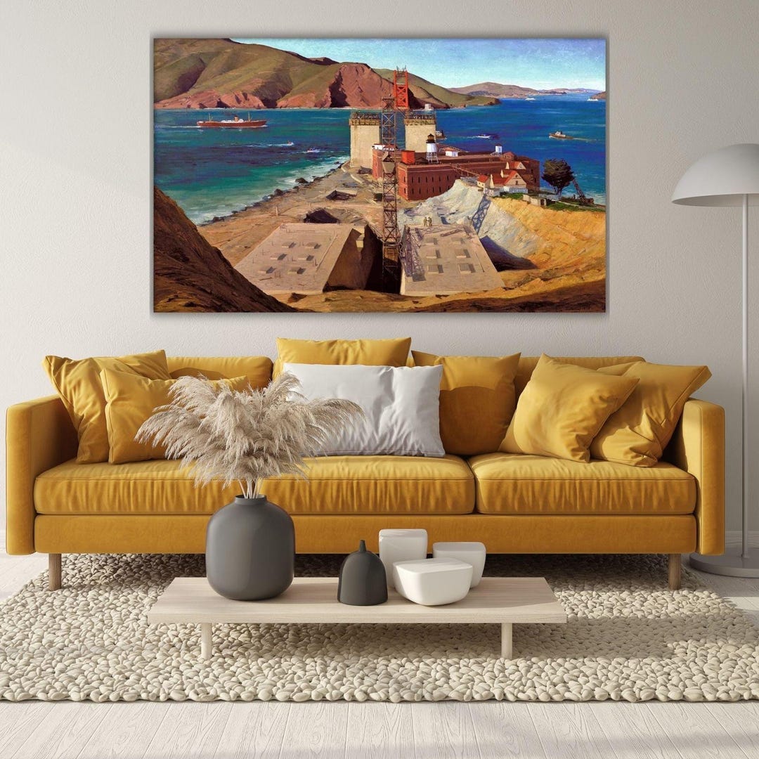 Golden Gate Bridge Construction by Ray Strong Ready to Hang Canvas ...