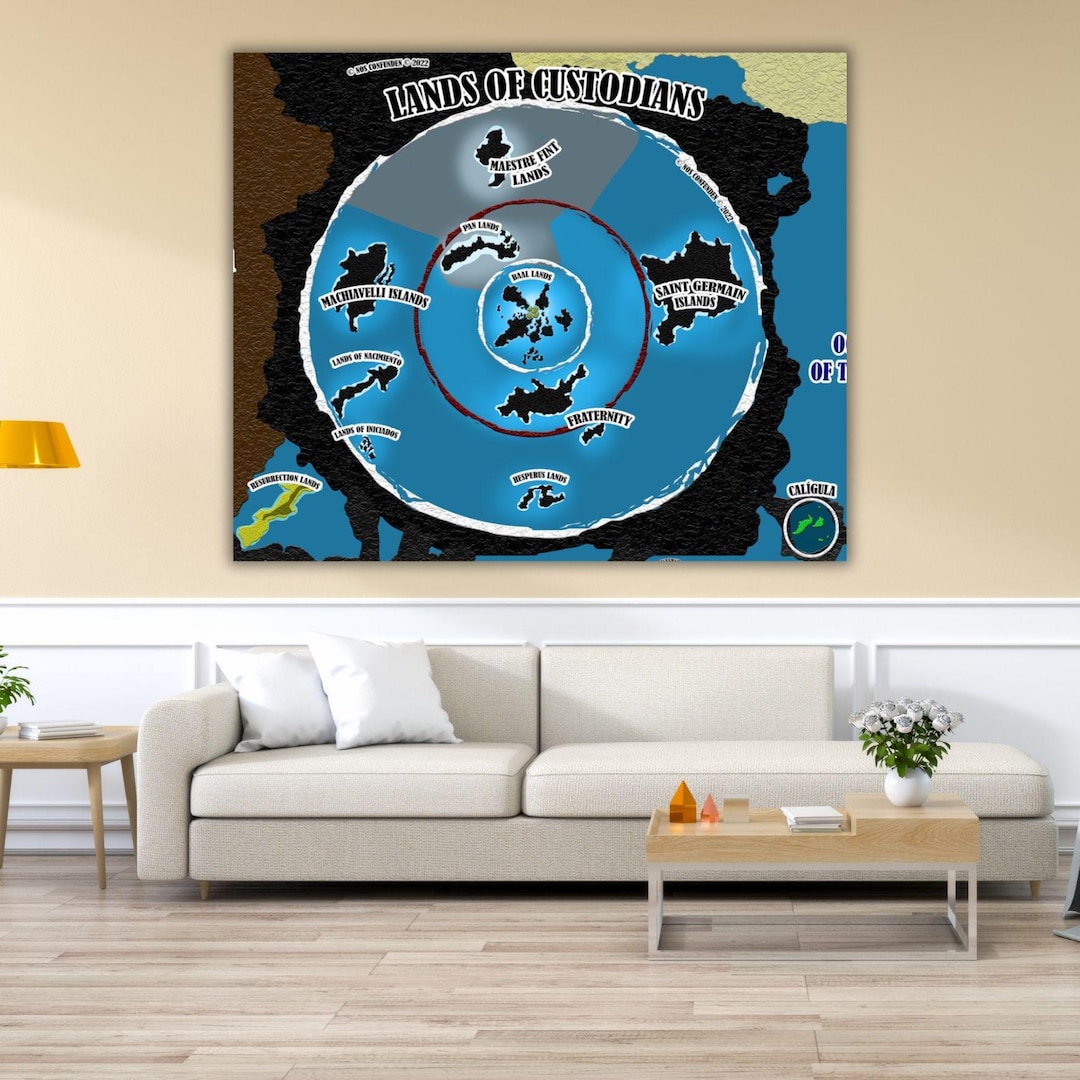 Terra Infinita Print Poster, Flat Earth Map High Resolution Canvas ...