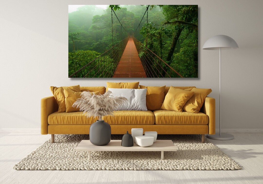Jungle Rainforest Bridge Wall Art, Beautiful Jungle Rainforest Bridge ...