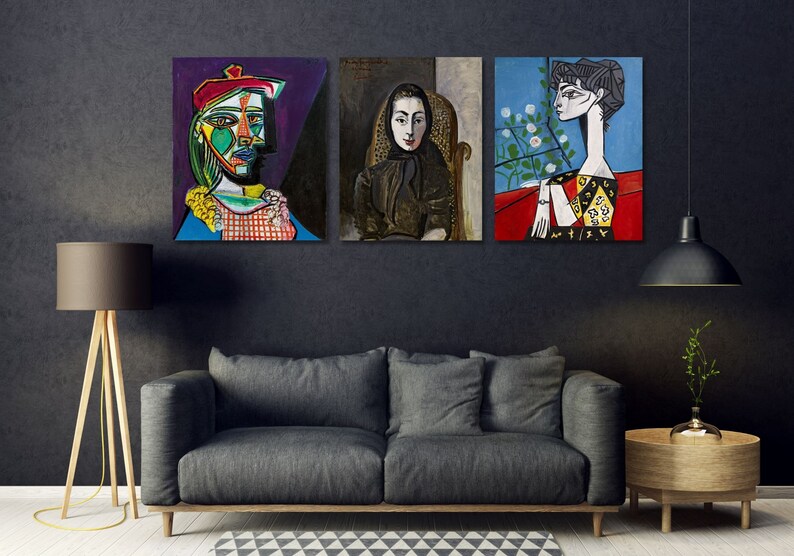 Set of 3 Pablo Picasso Canvas Wall Art,picasso Art Print,picasso ...