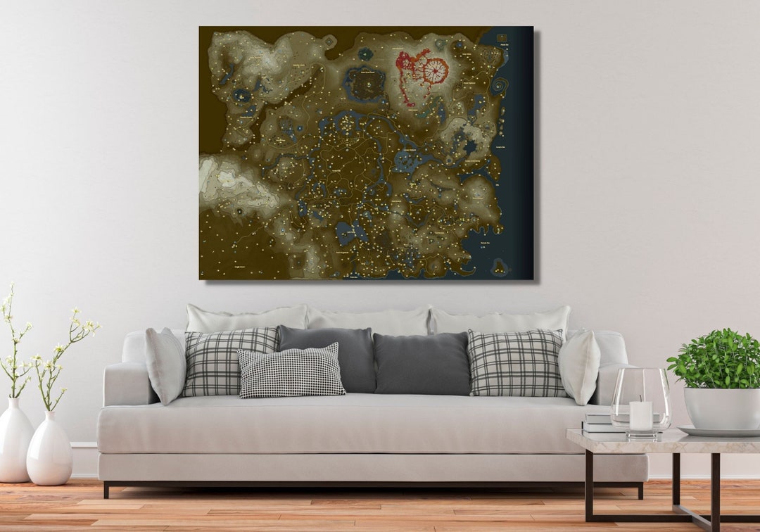 Legend of Zelda Map Print,legend of Zelda Map Canvas,legend of Zelda ...