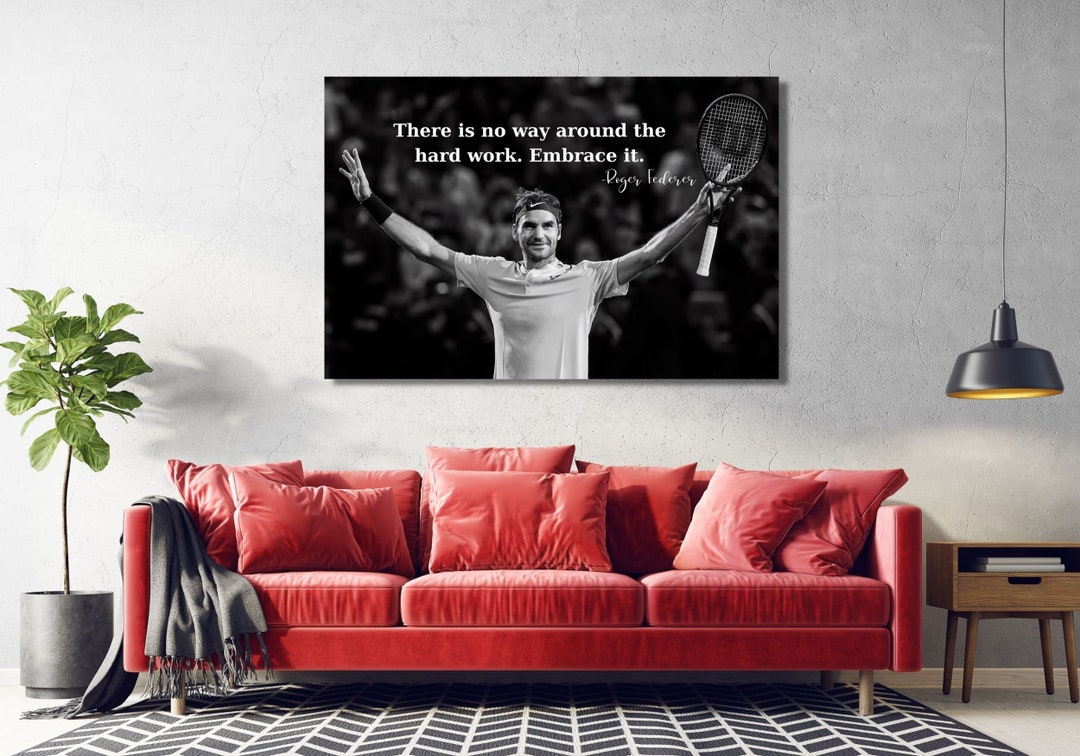 Roger Federer Poster,motivational Wall Art,roger Federer Canvas Wall ...