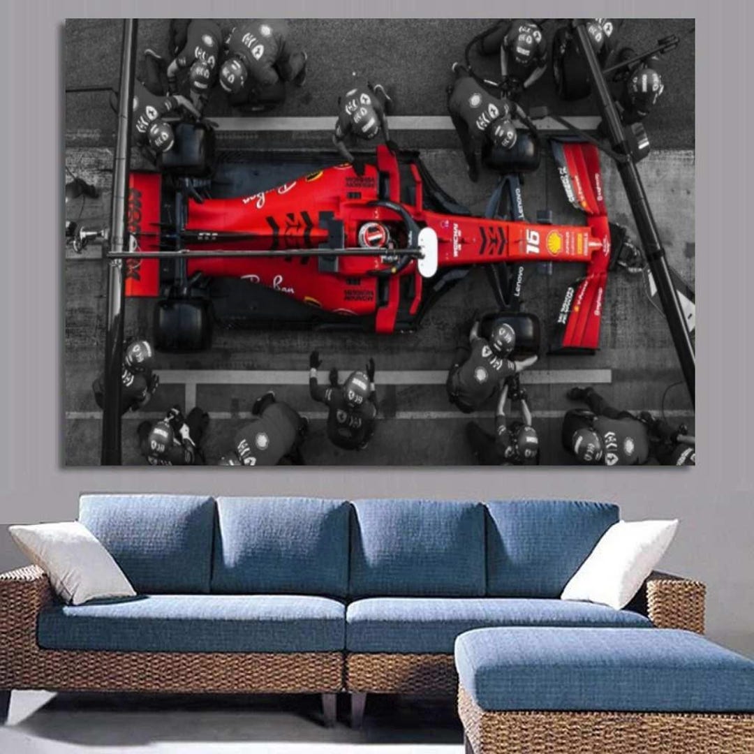 Charles Leclerc Pit Stop Poster Charles Leclerc F1 Canvas Print Art ...