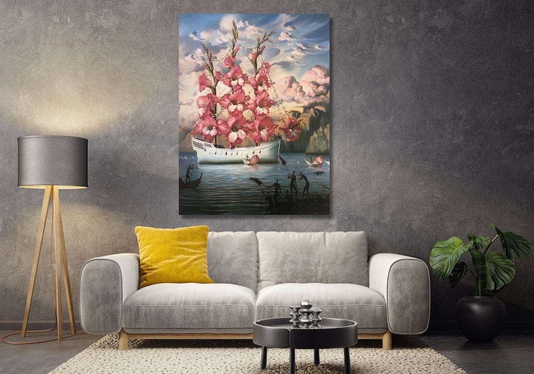 Vladimir Kush Floral Ship Canvas Poster,wall Art, Reproduction Canvas ...