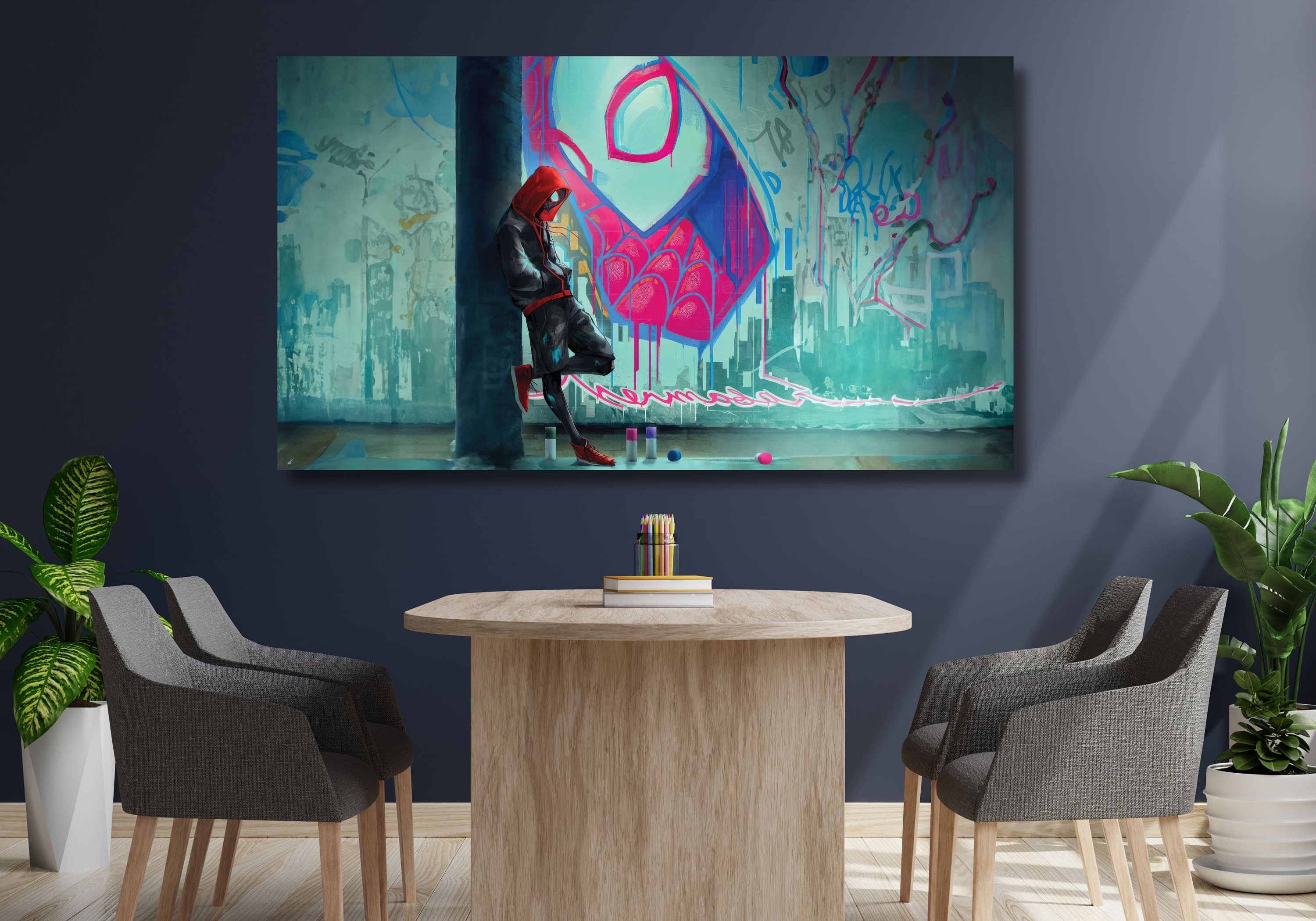 Miles Morales Spider-man Print Art,movie Poster,into the Spider-verse ...