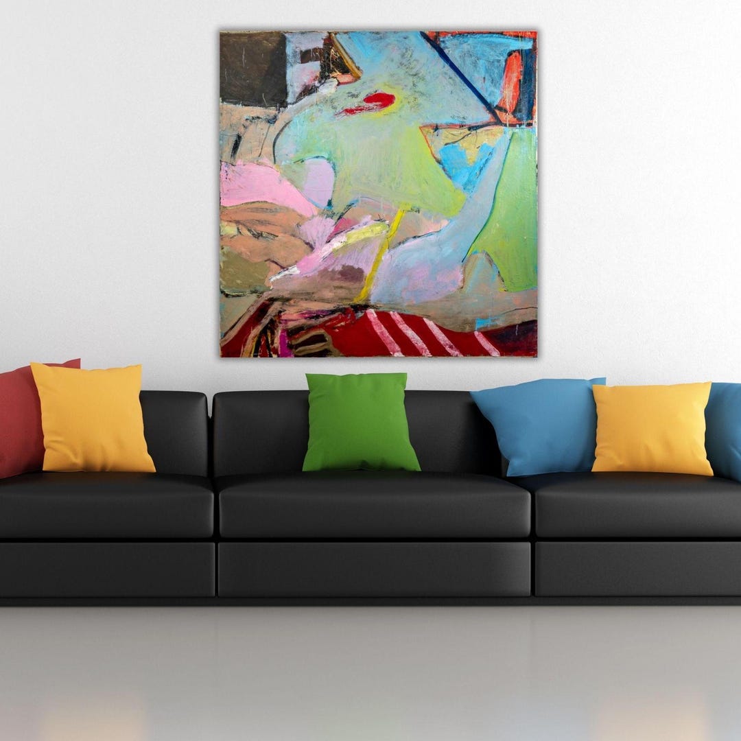 A Lady and a Road Map by Bernice Bing Ready to Hang Art, Abstract ...