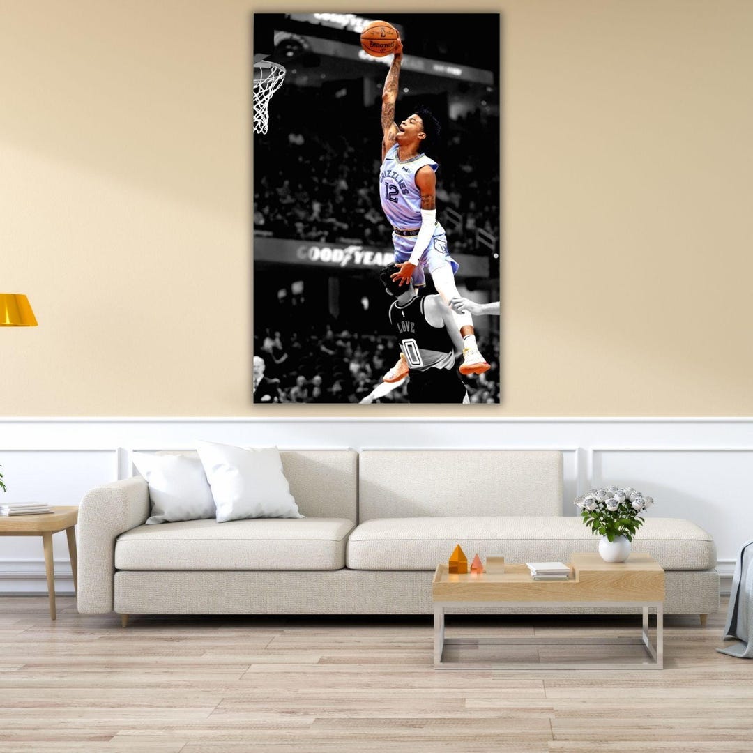 Ja Morant Poster Print, Memphis Grizzlies Poster, Dunk Poster, Art ...