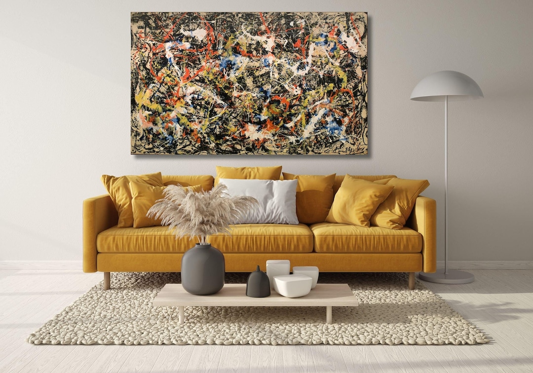 Yellow Islands by Jackson Pollock , Extra Large Canvas Abstract Wall ...