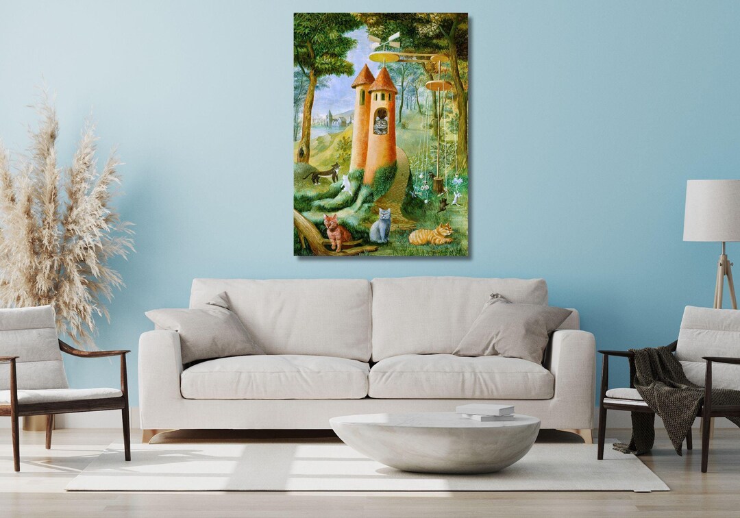 Cats Paradise by Remedios Varo Print, Vintage Art Prints, Cat Paintings ...