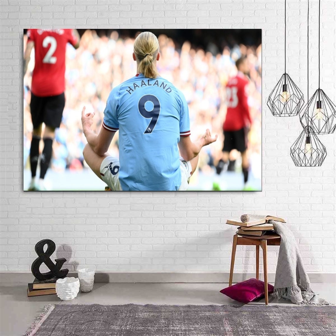 Haaland Iconic Goal Celebration Canvas, Erling Haaland Poster, Erling ...