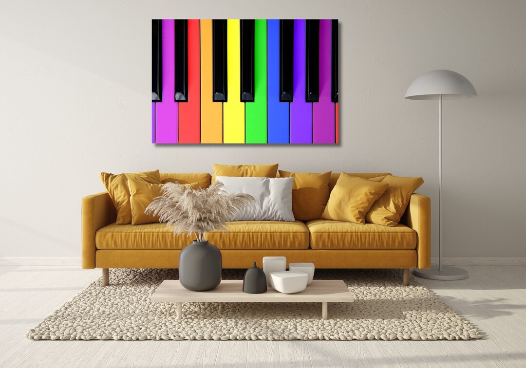 Harmony of Colors Poster, Rainbow Piano Keys Wall Art Masterpiece ...