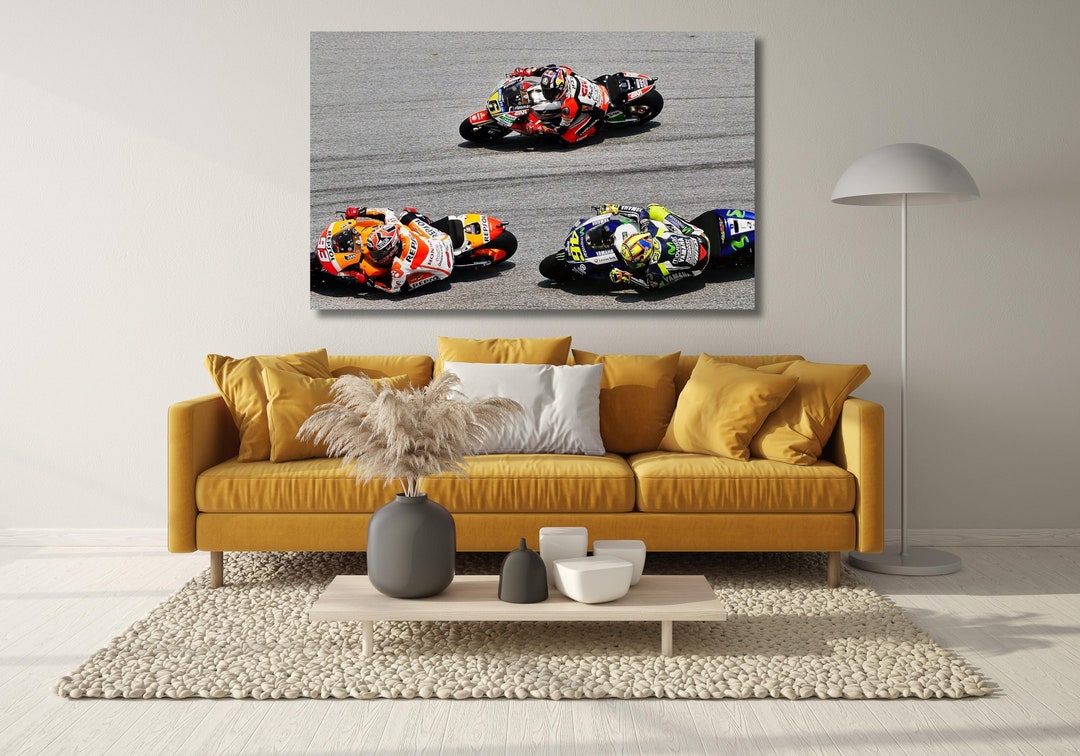 Motogp Canvas Wall Art, Moto GP Ready to Hang Canvas,valentino Rossi ...